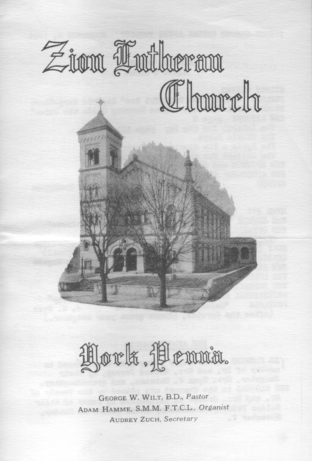 Zion Bulletin Preserving York